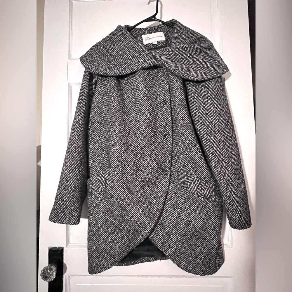 Uk Style French Connection Herringbone Big Collar Jac… - Gem